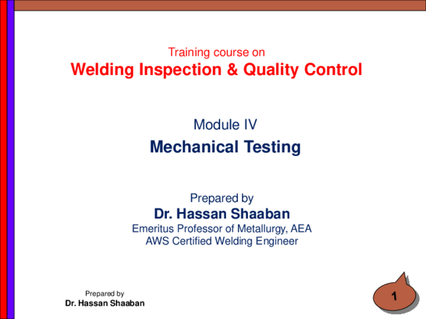 Welding Mechanical testing