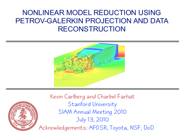 (PDF) Nonlinear Model Reduction Using Petrov-Galerkin Projection and Data Reconstruction