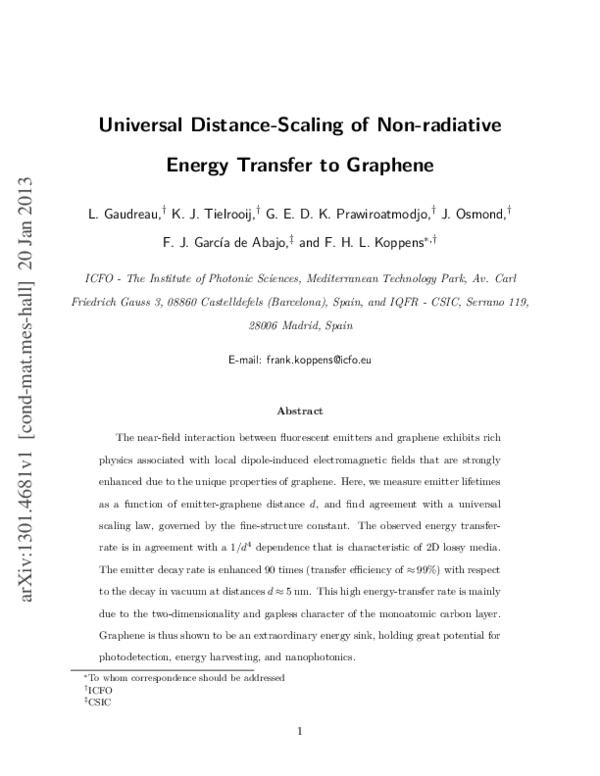 (PDF) Universal Distance-Scaling of Non-radiative Energy Transfer to ...