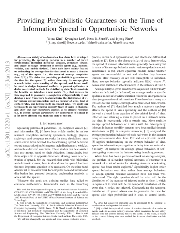 (PDF) Providing Probabilistic Guarantees on the Time of Information ...