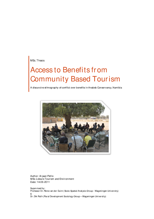 (PDF) Access to Benefits from Community Based Tourism: A discursive ...