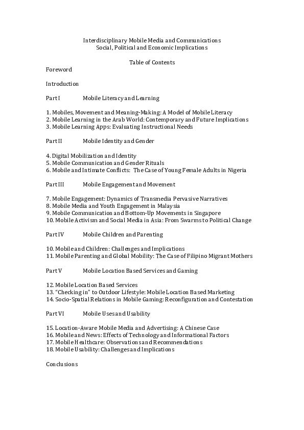 (DOC) Interdisciplinary Mobile Media and Communications: Social ...