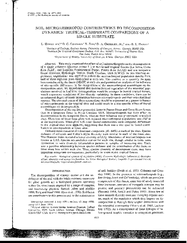 (PDF) Soil Microarthropod Contributions to Decomposition Dynamics ...