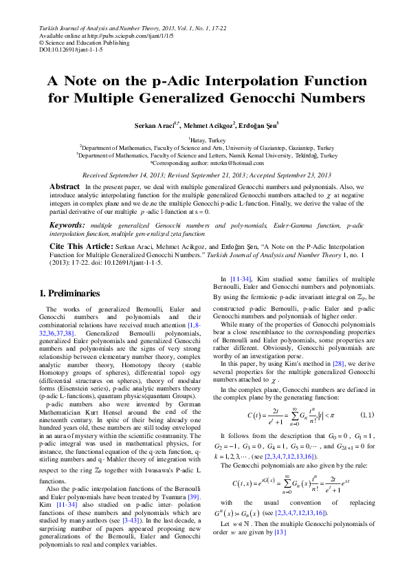 Pdf A Note On The P Adic Interpolation Function Related To Multiple