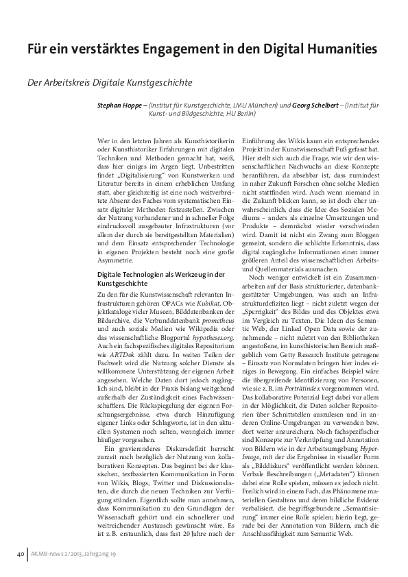 (PDF) Stephan Hoppe, Georg Schelbert: Für ein verstärktes Engagement in ...