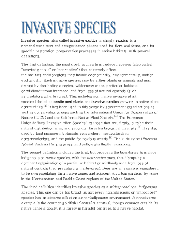 (DOC) Invasive species