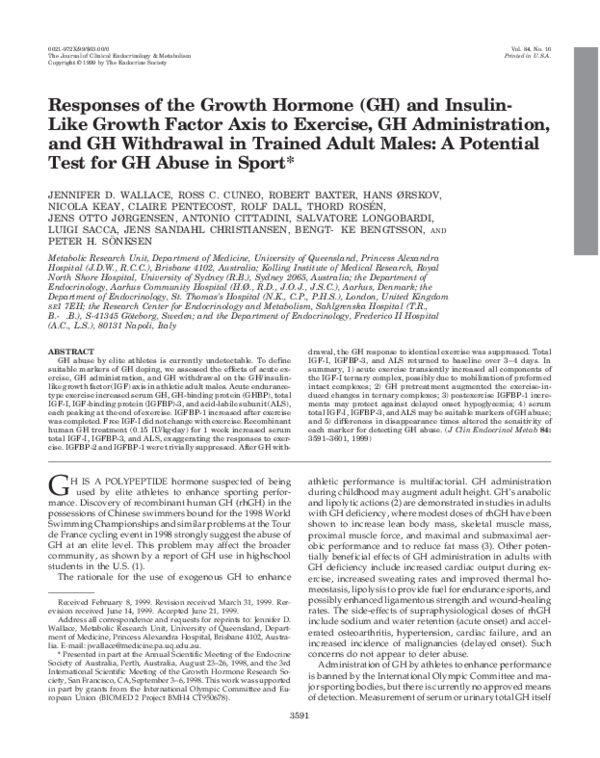 (PDF) Responses of the Growth Hormone (GH) and Insulin Like Growth ...
