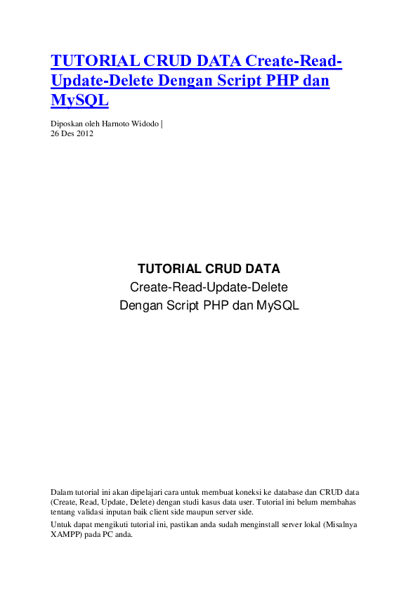 (DOC) TUTORIAL CRUD DATA