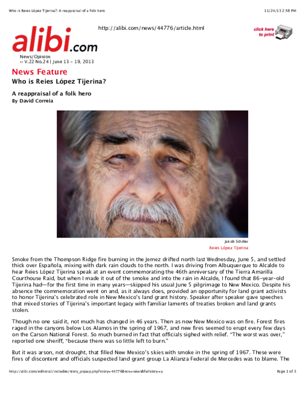 (PDF) Who is Reies Lopez Tijerina? A Reappraisal of a Folk Hero
