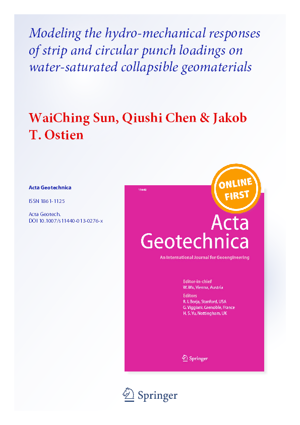 (PDF) Modeling the hydro-mechanical responses of strip and circular ...