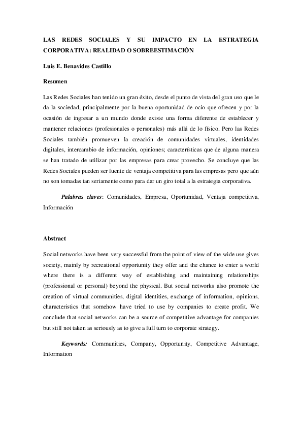 (DOC) LAS REDES SOCIALES Y SU IMPACTO EN LA ESTRATEGIA CORPORATIVA ...