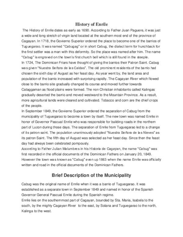 (DOC) History of Enrile