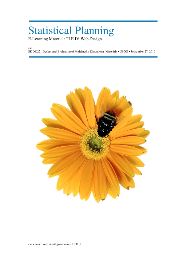 (PDF) Statistical Planning in Educational Research