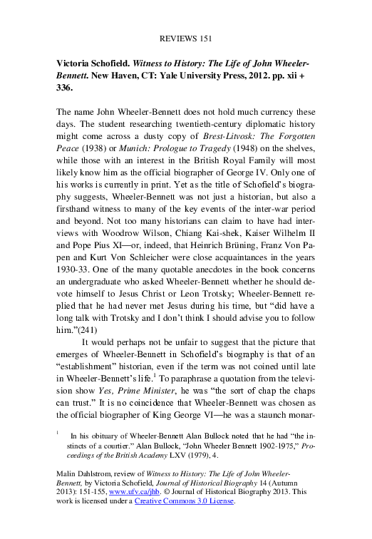 (PDF) Review of Victoria Schofield - "Witness to History: The Life of ...