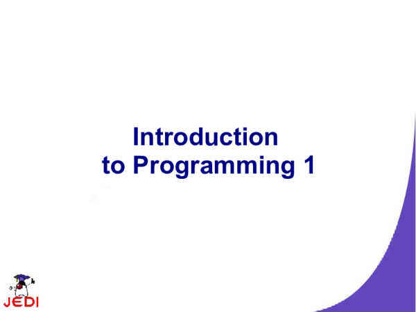 (PDF) Introduction to Programming 1 Course Description