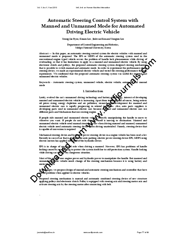 (PDF) Automatic Steering Control System with Manned and Unmanned Mode ...