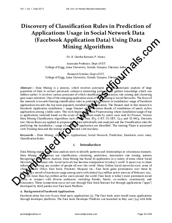 (PDF) Discovery of Classification Rules in Prediction of Applications ...