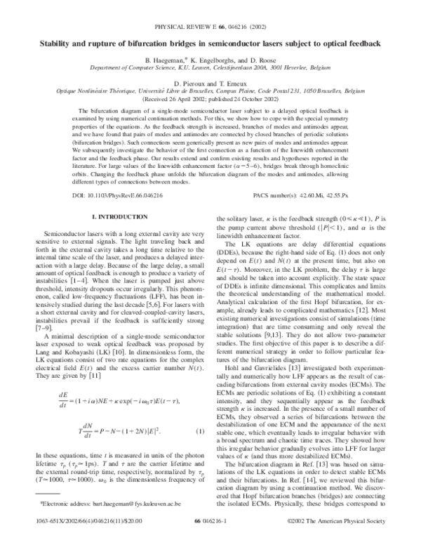 (PDF) Stability and rupture of bifurcation bridges in semiconductor ...