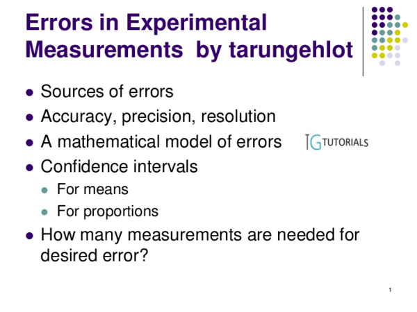 (PPT) Errors in Experimental Measurements