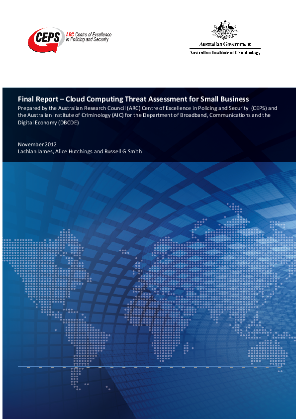 (PDF) Final report: Cloud computing threat assessment for small business
