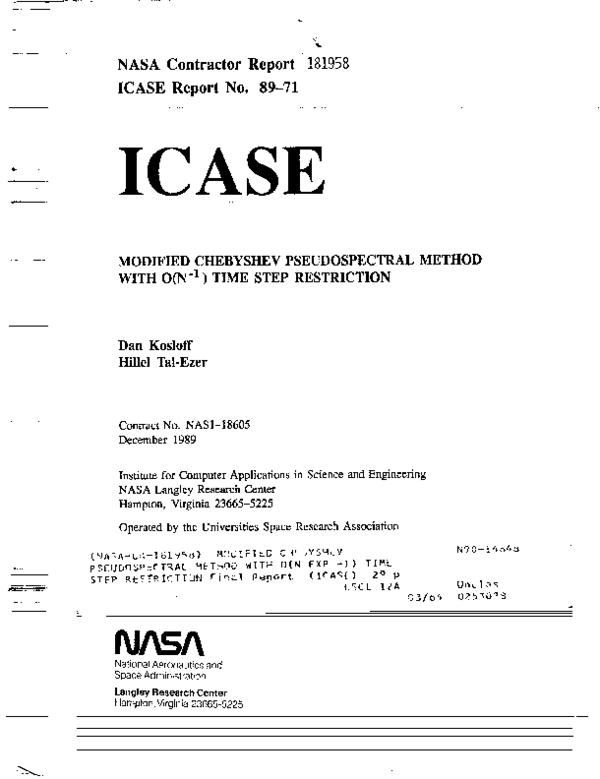 Pdf A Modified Chebyshev Pseudospectral Method With An O N 1 Time Step Restriction