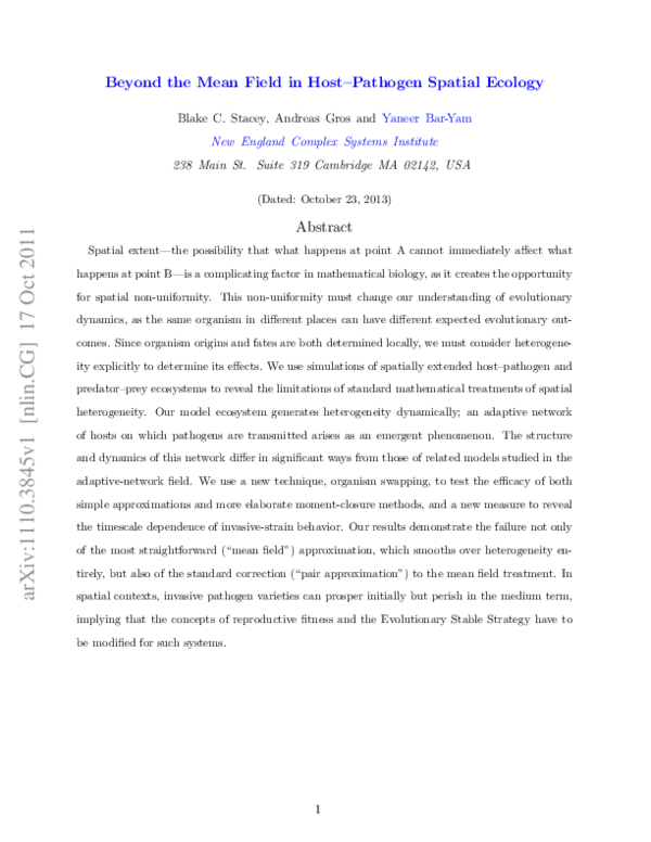 Beyond the Mean Field in Host-Pathogen Spatial Ecology