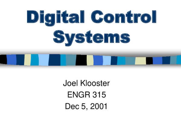 Ppt Digital Control Systems Presentation