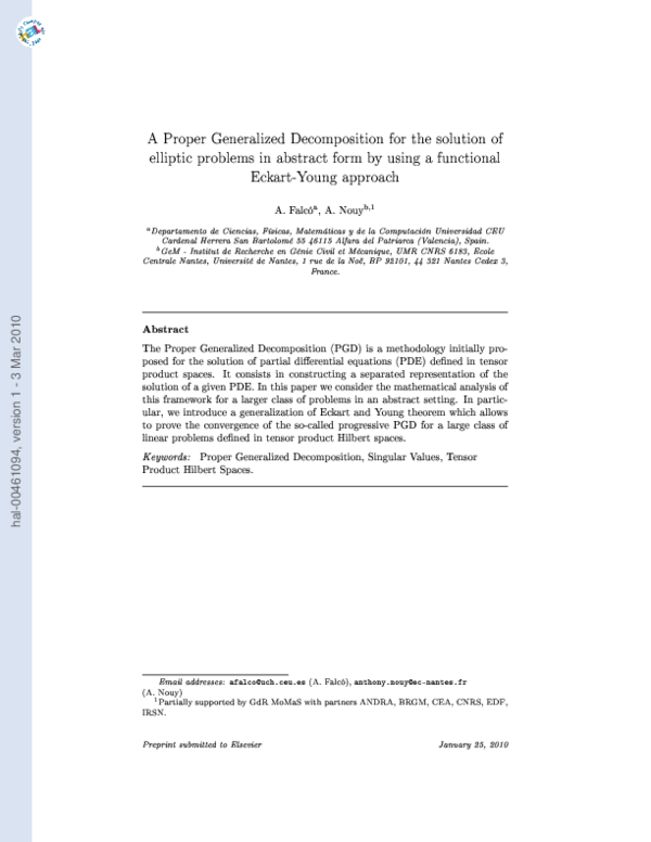 (PDF) A Proper Generalized Decomposition for the Solution of Elliptic Problems In Abstract Form ...