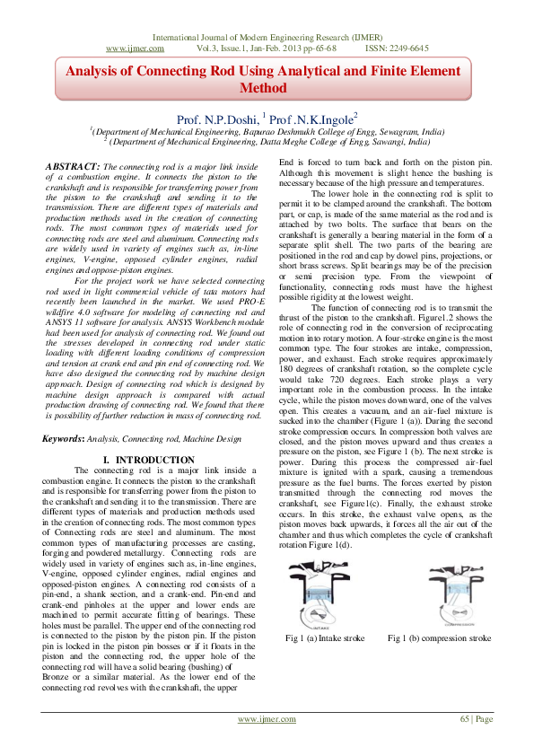Pdf Analysis Of Connecting Rod Using Analytical And Finite Element Method