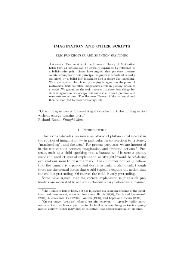 (PDF) Imagination and Other Scripts