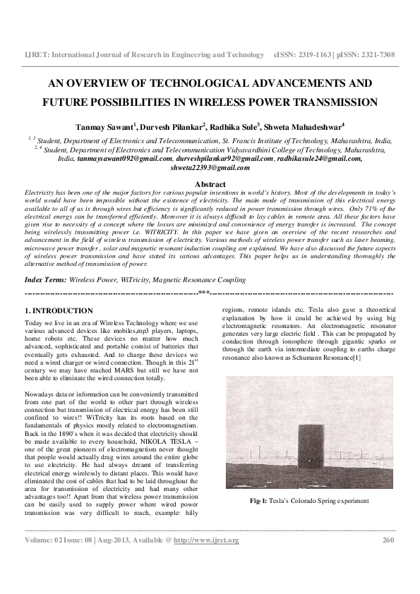 (PDF) AN OVERVIEW OF TECHNOLOGICAL ADVANCEMENTS AND FUTURE ...