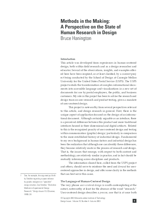 (PDF) Methods In the Making: A Perspective on the State of Human ...