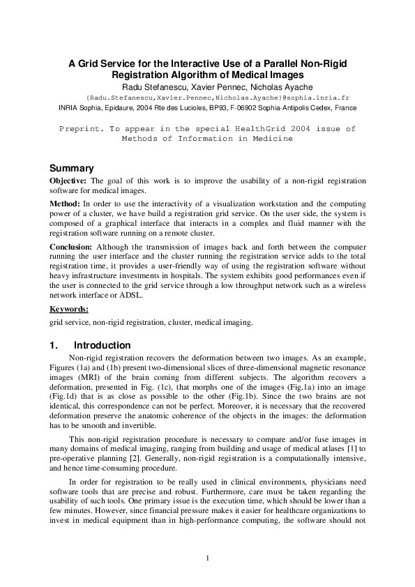 (PDF) A Grid Service for the Interactive Use of a Parallel Non-Rigid Registration Algorithm of ...