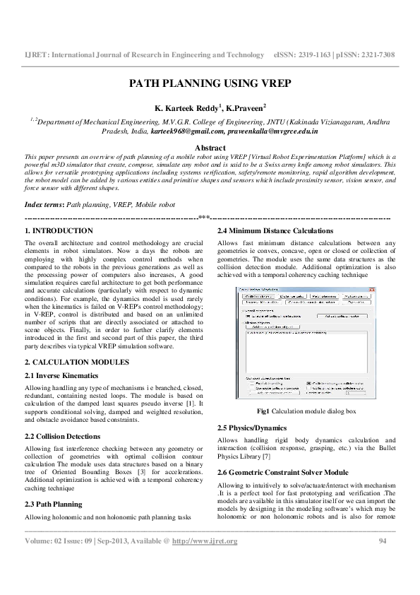 (PDF) Mobile Robot Path Planning with VREP
