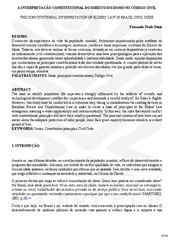 (PDF) A INTERPRETAÇÃO CONSTITUCIONAL DO DIREITO DO IDOSO NO CÓDIGO ...