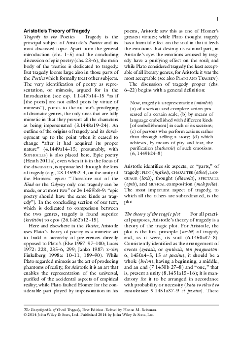 (PDF) Aristotle's Theory of Tragedy