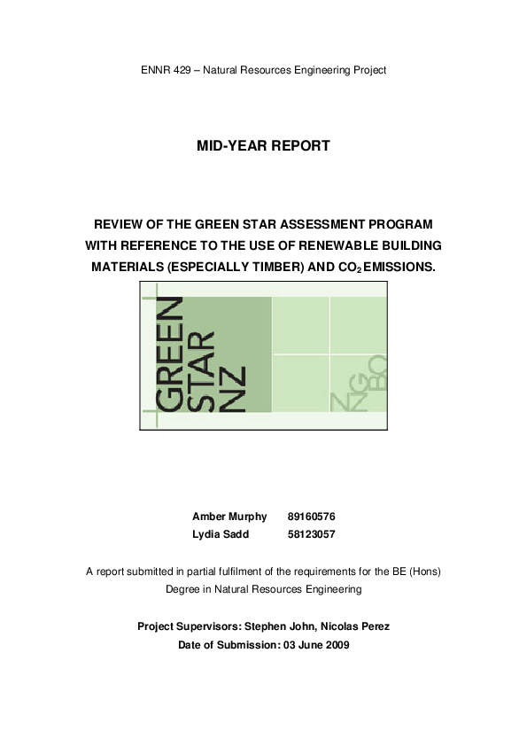 (PDF) REVIEW OF THE GREEN STAR ASSESSMENT PROGRAM WITH REFERENCE TO THE ...