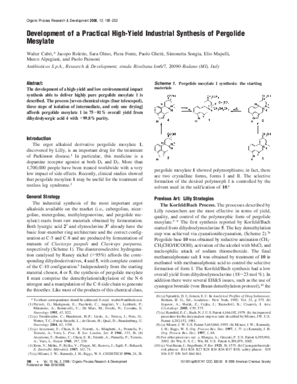 (PDF) Development of a Practical High-Yield Industrial Synthesis of ...