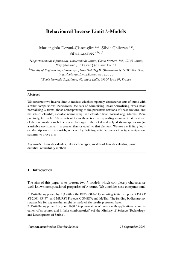 (PDF) Behavioural Inverse Limit Models