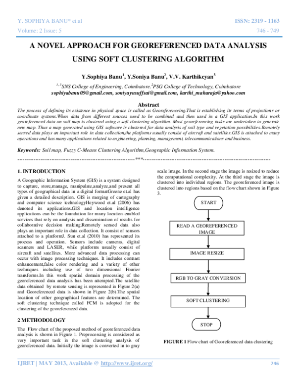 Pdf A Novel Approach For Georeferenced Data Analysis Using Hard Clustering Algorithm