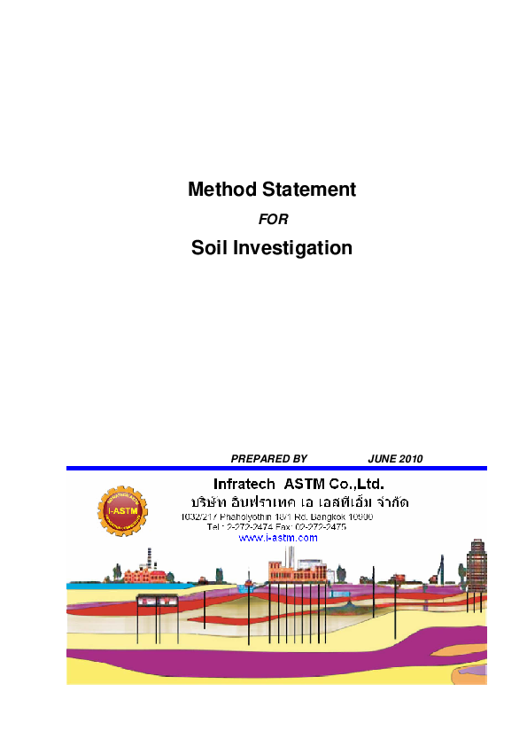 (PDF) Method Statement for Soil Investigation