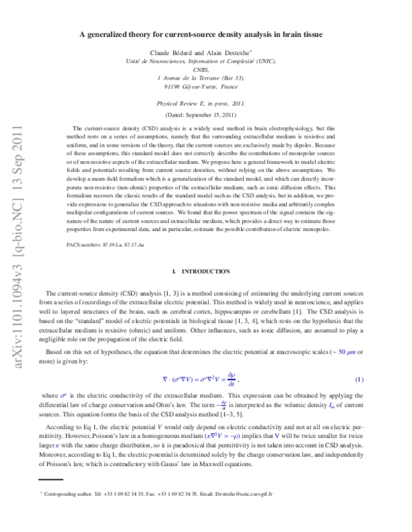 (PDF) Generalized theory for current-source-density analysis in brain ...