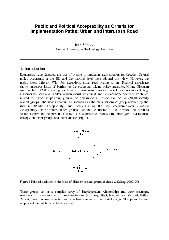 (PDF) Public and Political Acceptability As Criteria for Implementation ...