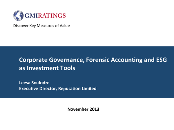 (PDF) Portfolios in the 21st Century : Corporate Governance, Forensic ...