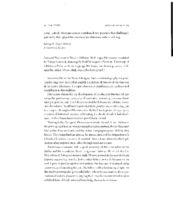 (PDF) Enrique Florescano, Nancy Hancock Trans, National Narratives in ...