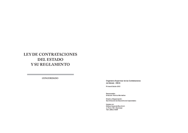 Pdf Ley De Contrataciones Del Estado Y Su Reglamento Concordado