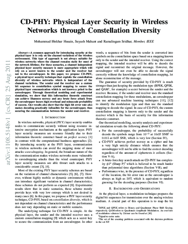 (PDF) CD-PHY: Physical Layer Security in Wireless Networks through ...