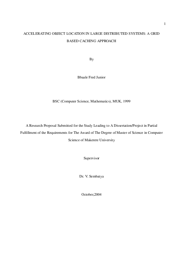 (PDF) ACCELERATING OBJECT LOCATION IN LARGE DISTRIBUTED SYSTEMS: A GRID BASED CACHING APPROACH