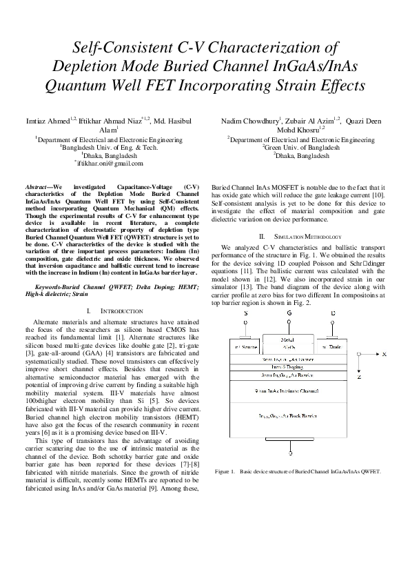 (PDF) Self-Consistent CV Characterization of Depletion Mode Buried Channel InGaAs/InAs Quantum ...
