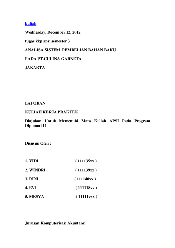 (DOC) kuliah Wednesday, December 12, 2012 tugas kkp apsi semester 3 ANALISA SISTEM PEMBELIAN ...